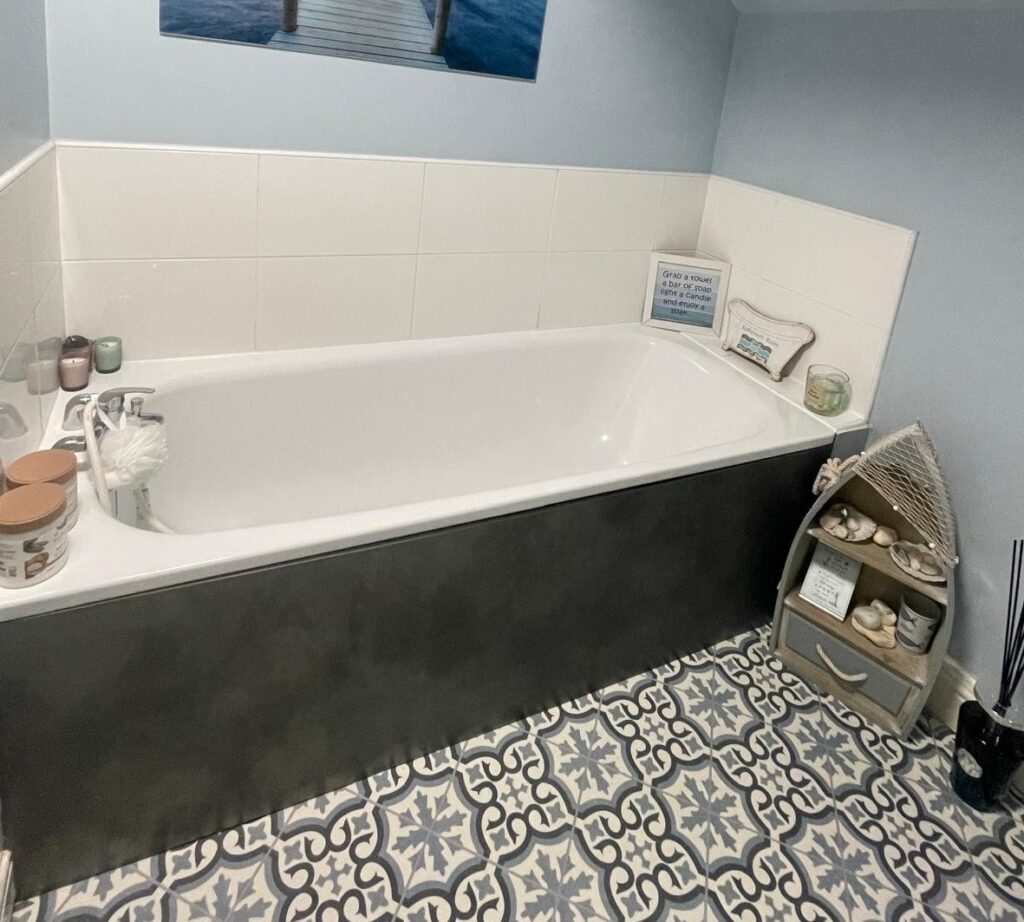 Bespoke Bath Side Panels | Patina Zinc & Copper by Metal Sheets Ltd