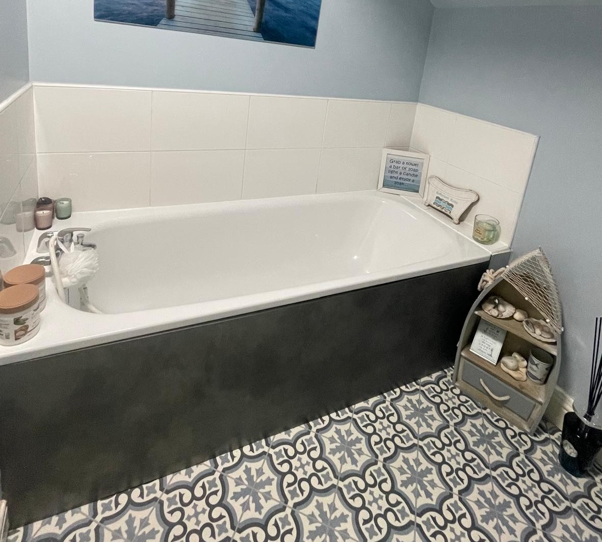 Bespoke Bath Side Panels | Patina Zinc & Copper by Metal Sheets Ltd